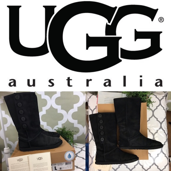 UGG | Shoes | Ugg Australia Lo Pro Button Boots In Black Suede | Poshmark
